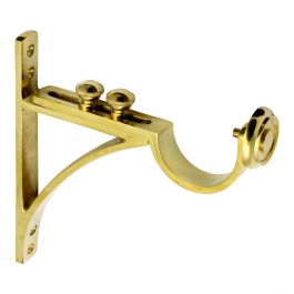 Adjustable Curtain End Bracket - Polished Brass House of Brass Ltd