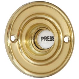 Round 60mm Polished Brass Bell Push | House Of Brass House of Brass Ltd
