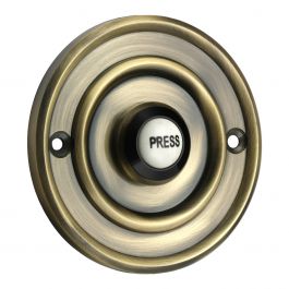 Round Bell Push - Antique Brass House of Brass Ltd