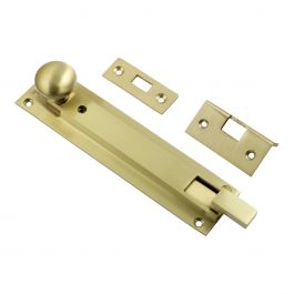 Cranked / Swan Necked Bolt - Satin Brass House of Brass Ltd